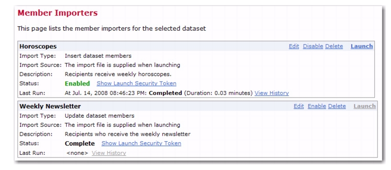 Adding and Maintaining Dataset Members and List Subscribers